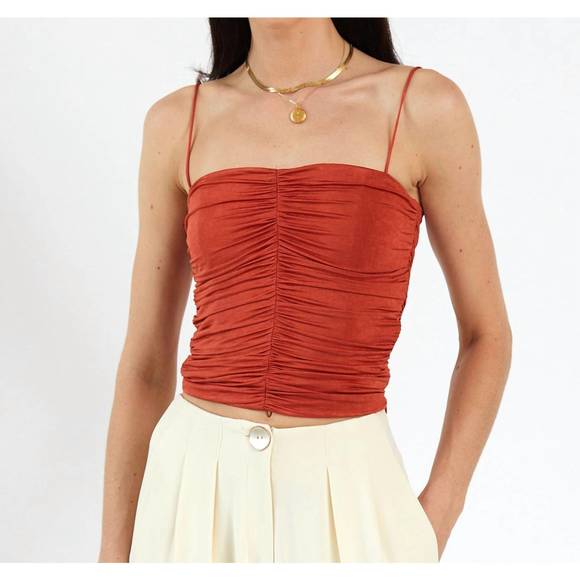 MAIDEN NAME | Tops | New Maiden Name Shelley Top In Persimmon | Poshmark
